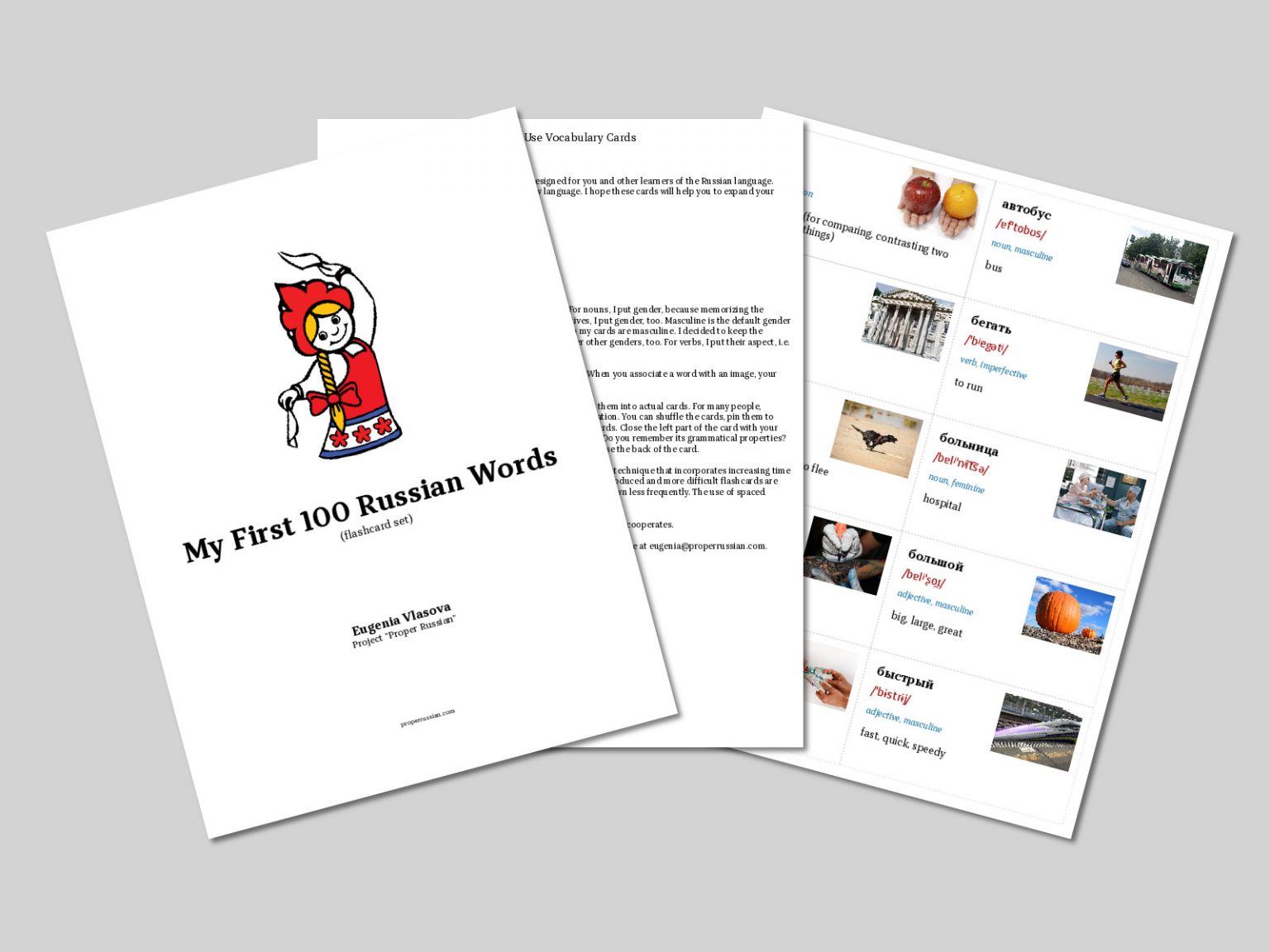 My First 100 Russian Words Flashcards Bundle – Proper Russian